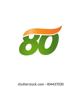 Number 80 Swoosh Design Template Logo Stock Vector (Royalty Free ...