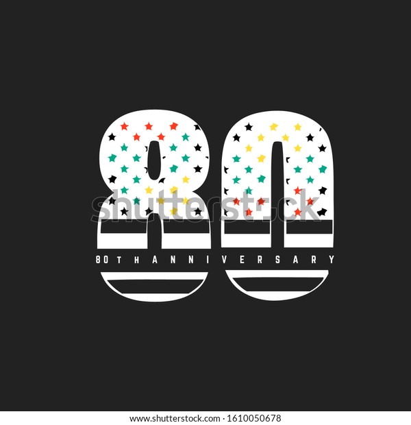 Number 80 Vector Font Alphabet Colorful Stock Vector (Royalty Free ...