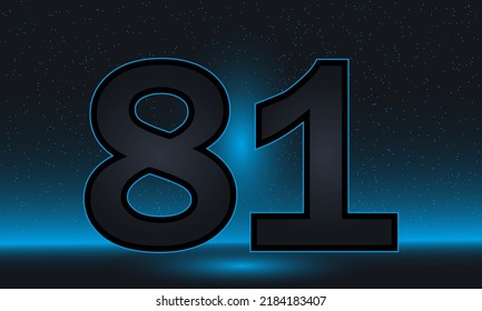 Number 81 Vector Luxury Blue Number Stock Vector (Royalty Free ...