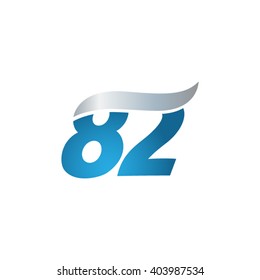 Number 82 Swoosh Design Template Logo Stock Vector (Royalty Free ...
