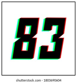 Number 83 Eighty Three Vector Desing Stock Vector (Royalty Free ...
