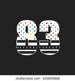 Number 83 Vector Font Alphabet Colorful Stock Vector (Royalty Free ...
