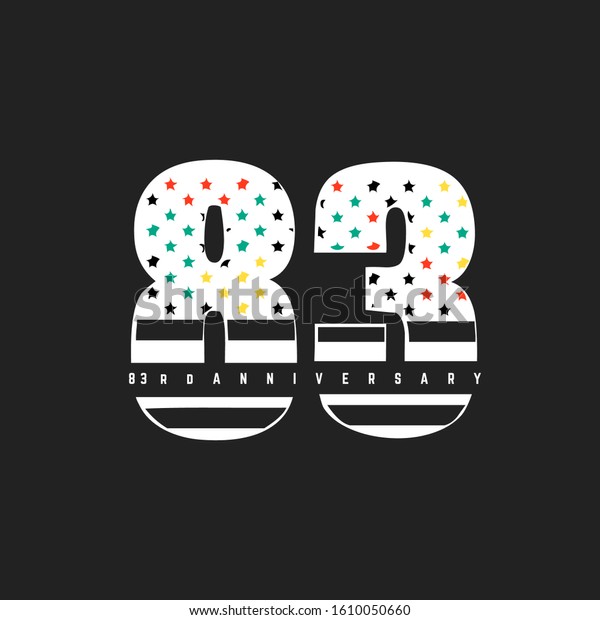Number 83 Vector Font Alphabet Colorful Stock Vector (Royalty Free ...