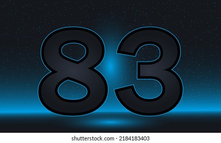 Number 83 Vector Luxury Blue Number Stock Vector (Royalty Free ...