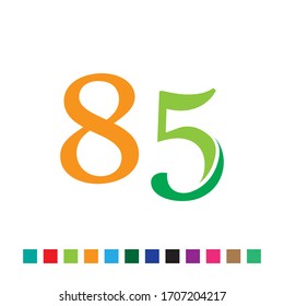 Number 85 Logo Vector Colorful Stock Vector (Royalty Free) 1707204217 ...