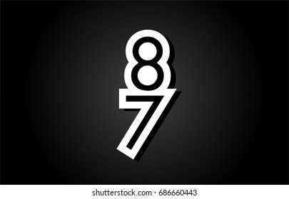 Number 87 Black White Logo Vector Stock Vector (Royalty Free) 686660443 ...