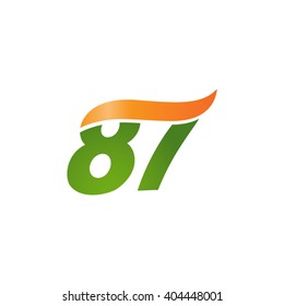 Number 87 Swoosh Design Template Logo Stock Vector (Royalty Free ...