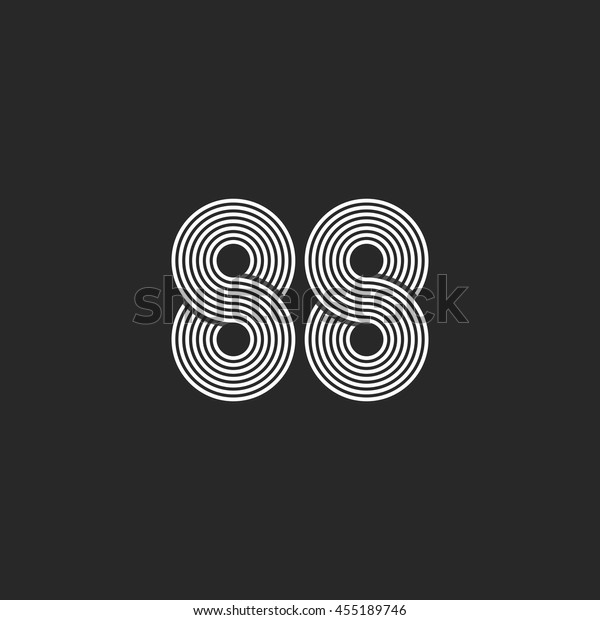 Number 88 Hipster Logo Monogram Black Stock Vector (Royalty Free ...