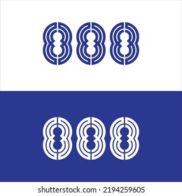 Number 888 Vector Logo Design Stock Vector (Royalty Free) 2194259605 ...