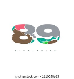 Number 89 Vector Font Alphabet Colorful Stock Vector (Royalty Free ...