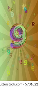 Number 9 Art Design Stock Vector (Royalty Free) 573182266 | Shutterstock