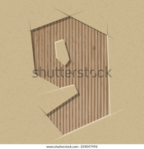 Number 9 Cut Out On Cardboard Stock Vector (Royalty Free) 104047496 ...