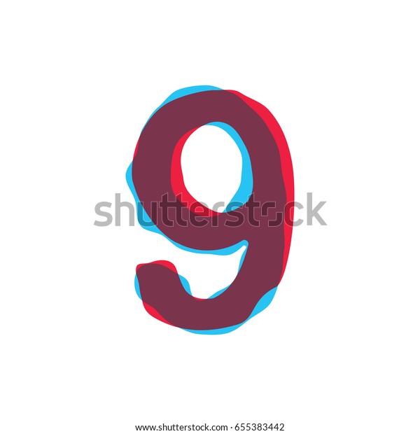Number 9 Font Character Logo Formed Stock Vector (Royalty Free ...