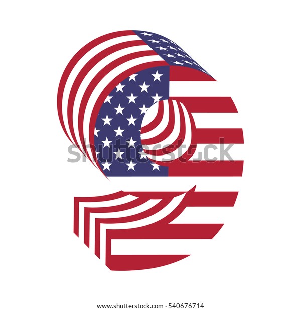 Number 9 Letter 3d American Flag Stock Vector (Royalty Free) 540676714 ...