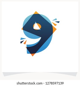 Number 9 Logo Square Splashes Color Stock Vector (Royalty Free ...