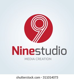 Number 9 Logo Template Brand Identity Stock Vector (Royalty Free ...