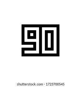 Number 90 Icon Design Black White Stock Vector (Royalty Free ...
