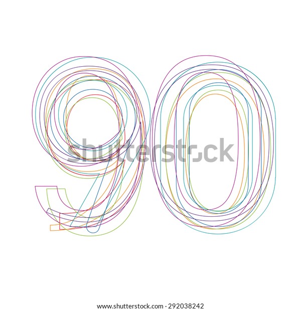 Number 90 Outline Stock Vector (Royalty Free) 292038242 | Shutterstock