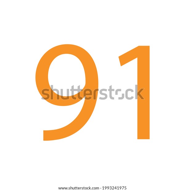Number 91 Simple Clip Art Illustration Stock Vector (Royalty Free ...
