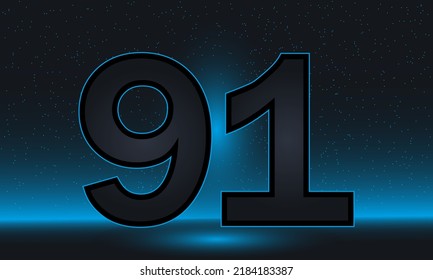 Number 91 Vector Luxury Blue Number Stock Vector (Royalty Free ...