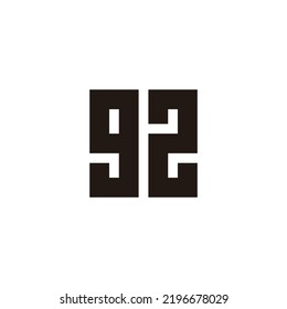 Number 92 Square Geometric Symbol Simple Stock Vector (Royalty Free ...