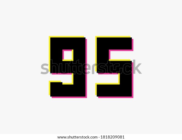 Number 95 Vector Desing Logo Dynamic Stock Vector (Royalty Free ...