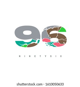 Number 96 Vector Font Alphabet Colorful Stock Vector (Royalty Free ...