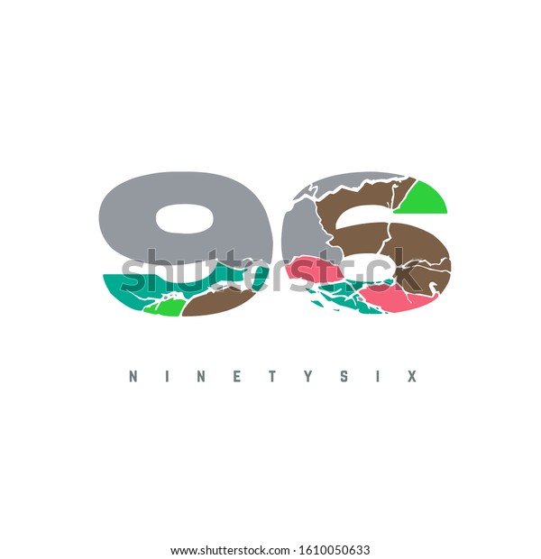 Number 96 Vector Font Alphabet Colorful Stock Vector (Royalty Free ...
