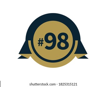 Number 98 Badge Design Vector Stock Vector (Royalty Free) 1825315121 ...