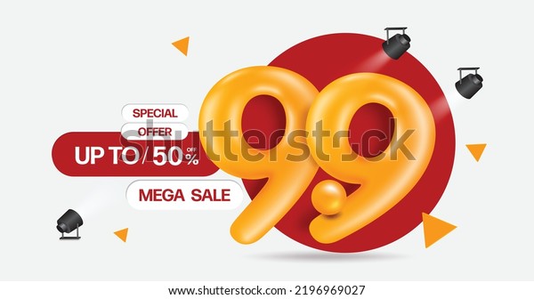 Number 99 3d Yellow Front Red Stock Vector (Royalty Free) 2196969027 ...