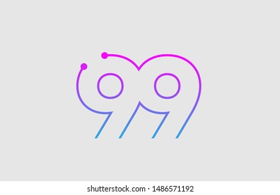 Number 99 Logo Icon Design Pink Stock Vector (Royalty Free) 1486449563