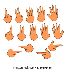 Hand Gestures Number Symbol Image Illustration Stock Vector (Royalty ...