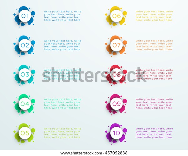 Number Bullet Point Abstract Splatter Circles Stock Vector (Royalty ...