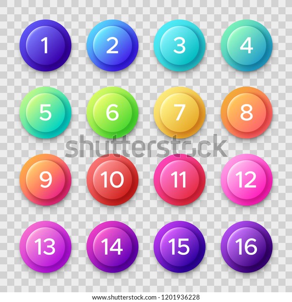 Number Bullets Circle Buttons Color Gradients Stock Vector (Royalty ...