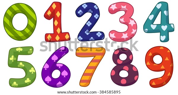 Number Cartoon Style Vector Art Illustration Stock Vector (Royalty Free ...