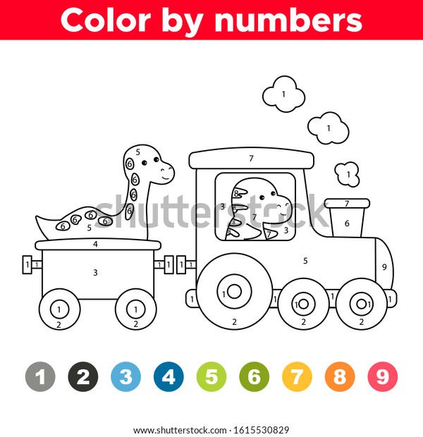 Number Coloring Page Children Cute Kawaii 스톡 벡터(로열티 프리) 1615530829 ...