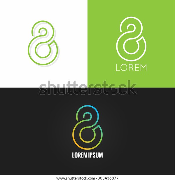 Number Eight 8 Logo Design Icon Stock Vector (Royalty Free) 303436877