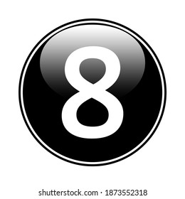 Number Eight Button On White Background Stock Vector (Royalty Free ...