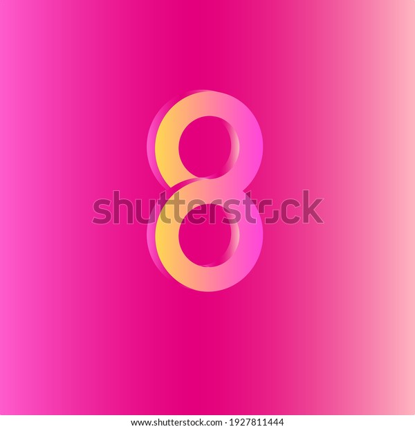 Number Eight Concept 3d Pink Gradient Stock Vector (Royalty Free ...