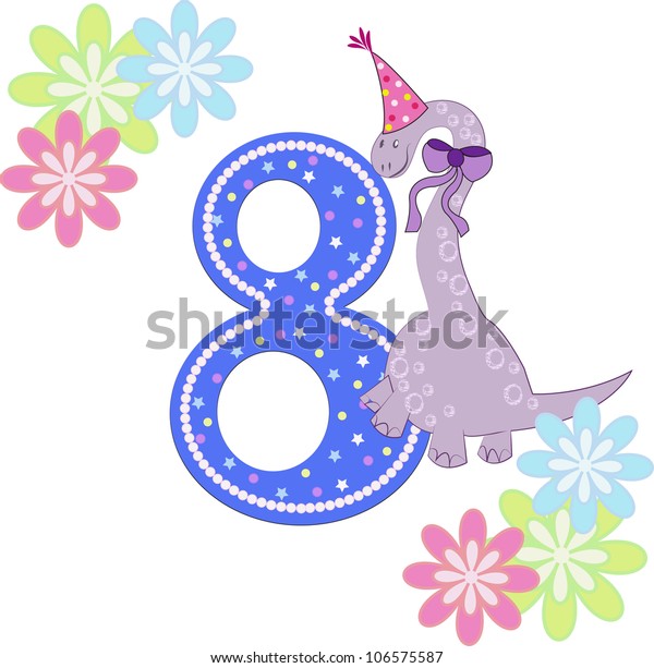 Number Eight Dinosaur Flowers Stock Vector (Royalty Free) 106575587 ...