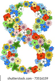 Number Eight Floral Vector Stock Vector (Royalty Free) 73516159