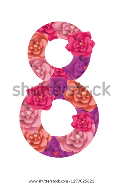Number Eight Flowers Stock Vector (Royalty Free) 1299025621 | Shutterstock