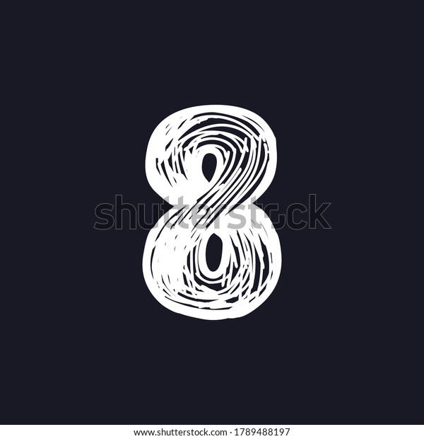 Number Eight Handdrawn By Chalk On Stock Vector (Royalty Free ...