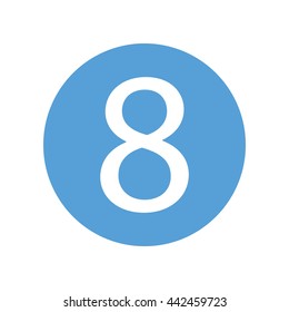 Number Eight Button On White Background Stock Vector (Royalty Free ...