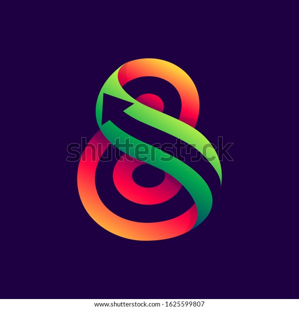 Number Eight Logo Arrow Inside Vector Stock Vector (Royalty Free ...