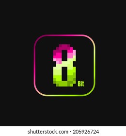 Number Eight Style 8 Bit Stock Vector (Royalty Free) 205926724 ...