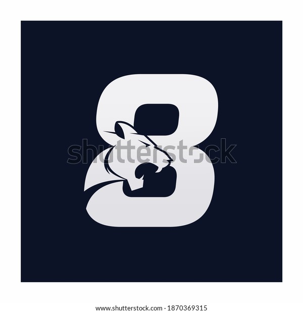 Number Eight Tiger Numeral Predator Logo Stock Vector (Royalty Free ...