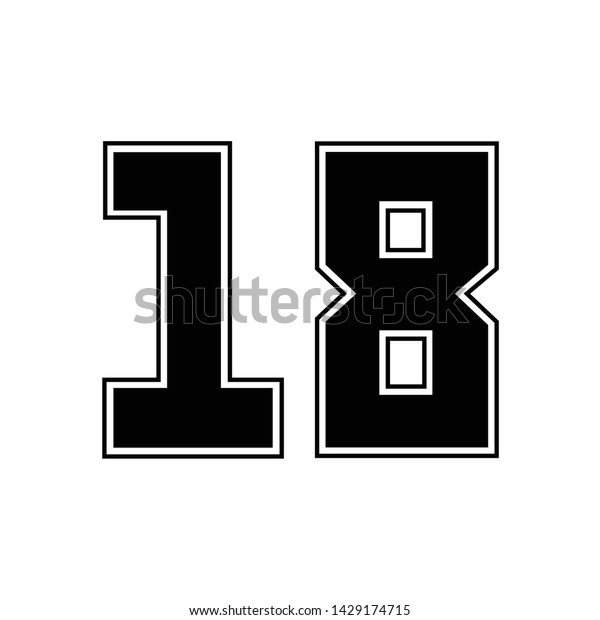 Number Eighteen Vector 18 Numbers On Stock Vector (Royalty Free ...