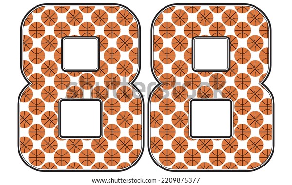 Number Eighty Eight Basketball Ball Pattern Stock Vector (Royalty Free ...