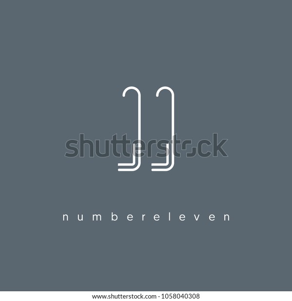 Number Eleven Digit 11 Logo Icon Stock Vector (Royalty Free) 1058040308 ...